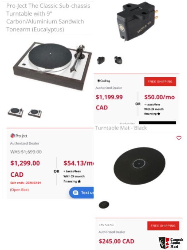 Pro-Ject The Classic Turntable w/Goldring Eroica MC Cartridge & Upgrade ...