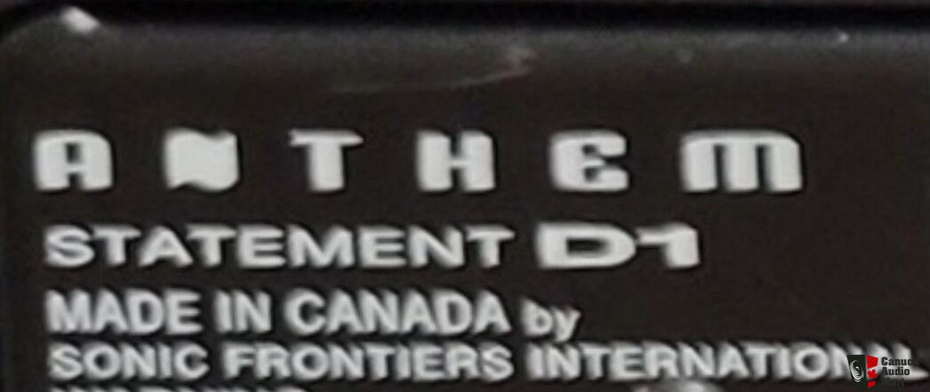 Anthem (by Sonic Frontiers) Statement D1 Photo #4762579 - Canuck Audio Mart
