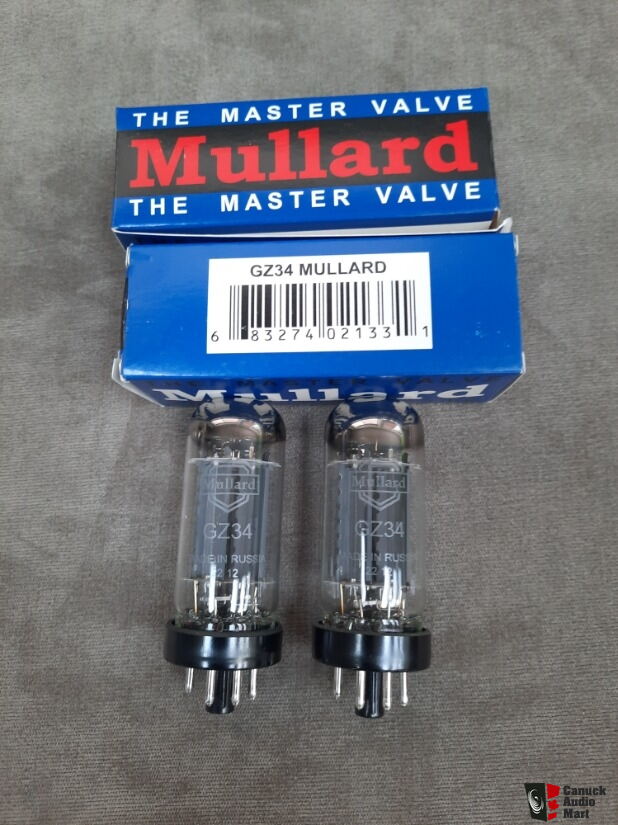Matched pair of Mullard GZ34 tubes Photo #4766650 - Canuck Audio Mart