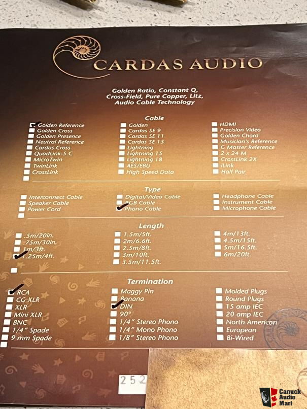 Cardas Golden Reference rca and phono cable Photo #4791940 - Canuck ...