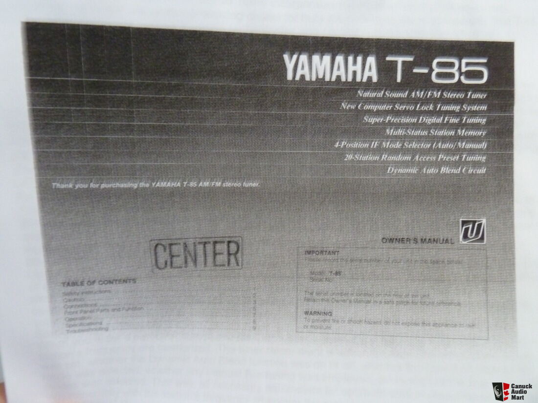 Yamaha T-85 Tuner in my opinion its Audiophile soundstage, manual works ...