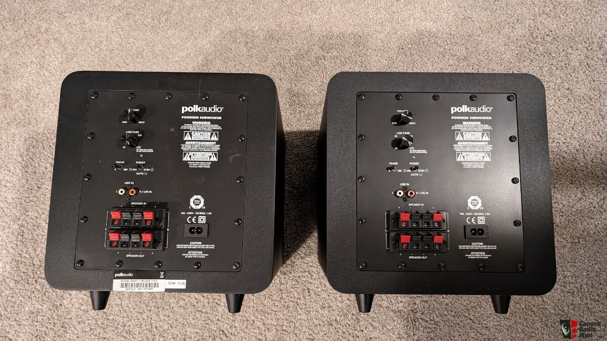 Two Polk Audio PSW111 300 watt subwoofers Photo #4825197 - Canuck Audio ...