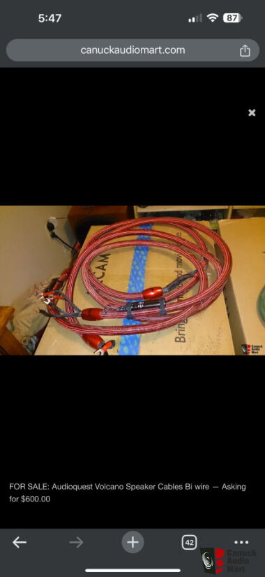 Audioquest Volcano Speaker Cables Photo #4859803 - Canuck Audio Mart