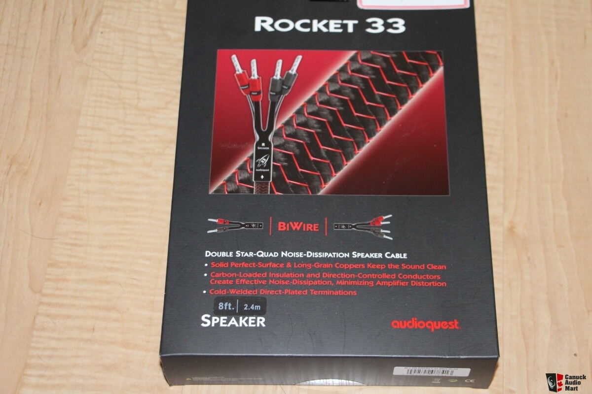 Audioquest Rocket 33 speaker cables, 8ft/2.5m, banana connectors Photo ...