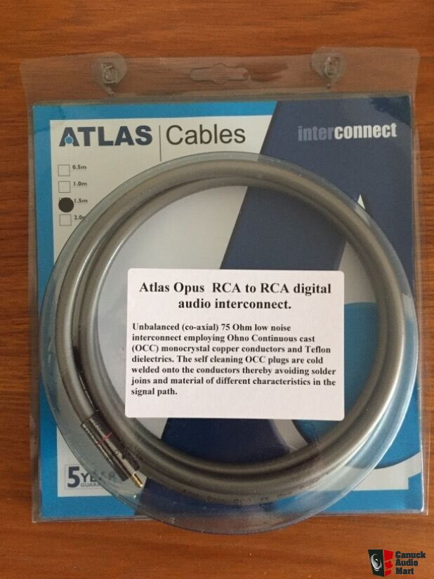 Atlas Opus RCA Digital Coaxial Interconnect 1.5M Length. Excellent ...