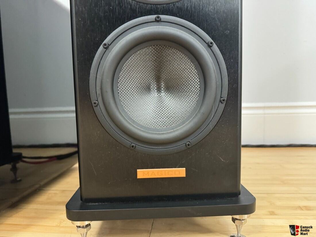 Magico A3 Floor Standing Loudspeakers with the optional magnetic grills