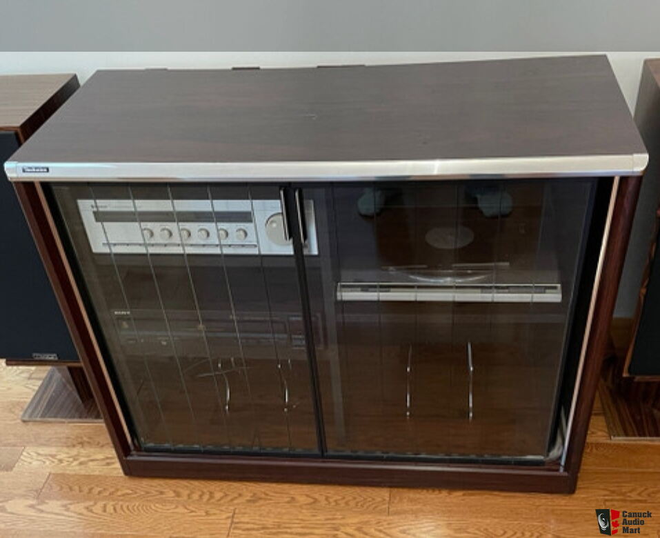 Vintage Technics stereo stand with sliding glass door Photo #4943079 ...