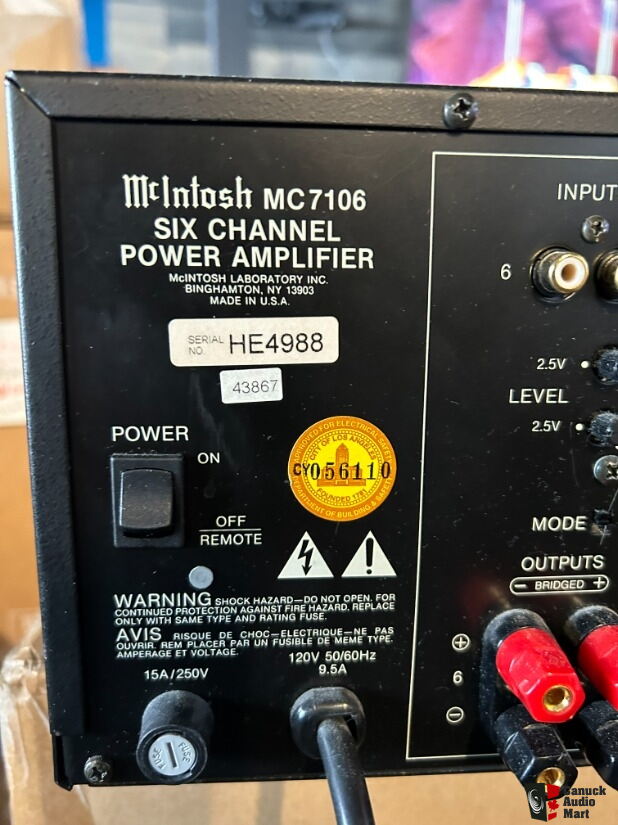 McIntosh MC7106 - RARE 6 Ch. Solid State Amp w/LED VU Meters Photo ...
