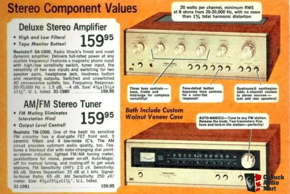 Realistic SA-1000 - Integrated amplifier Photo #496762 - Canuck Audio Mart