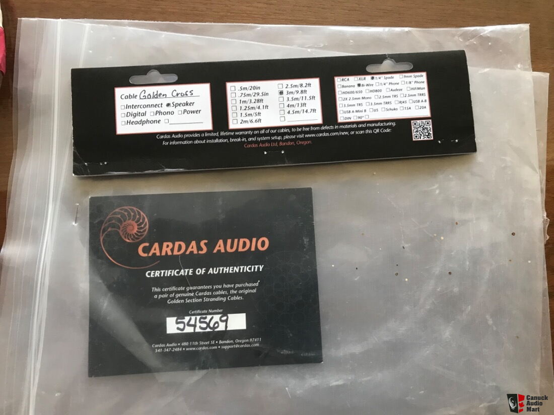 Cardas Golden Cross Speaker Cable 3m bi-wired Photo #4980717 - Canuck ...