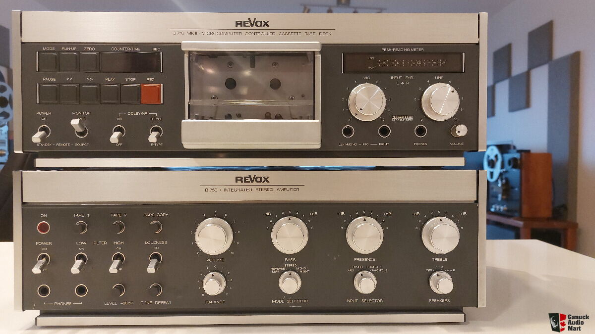 reVox B750 "Vintage" amplifier and reVox B710 "Vintage" cassettes deck ...