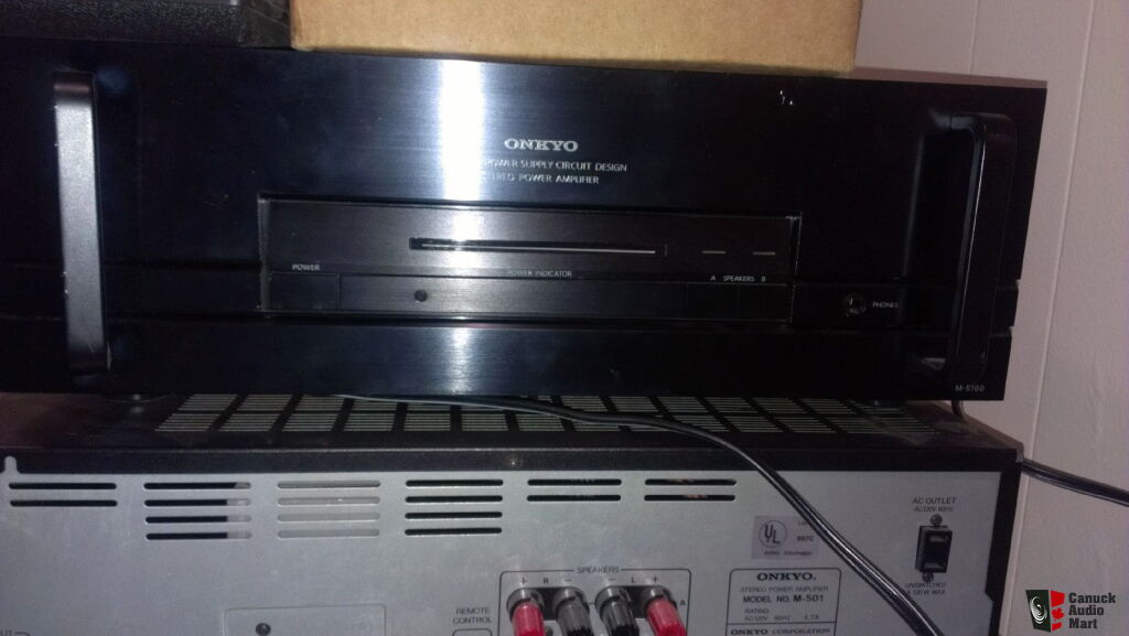 2 Onkyo M501 Power Amps 1 Onkyo M5160 Photo 503296 Canuck Audio Mart