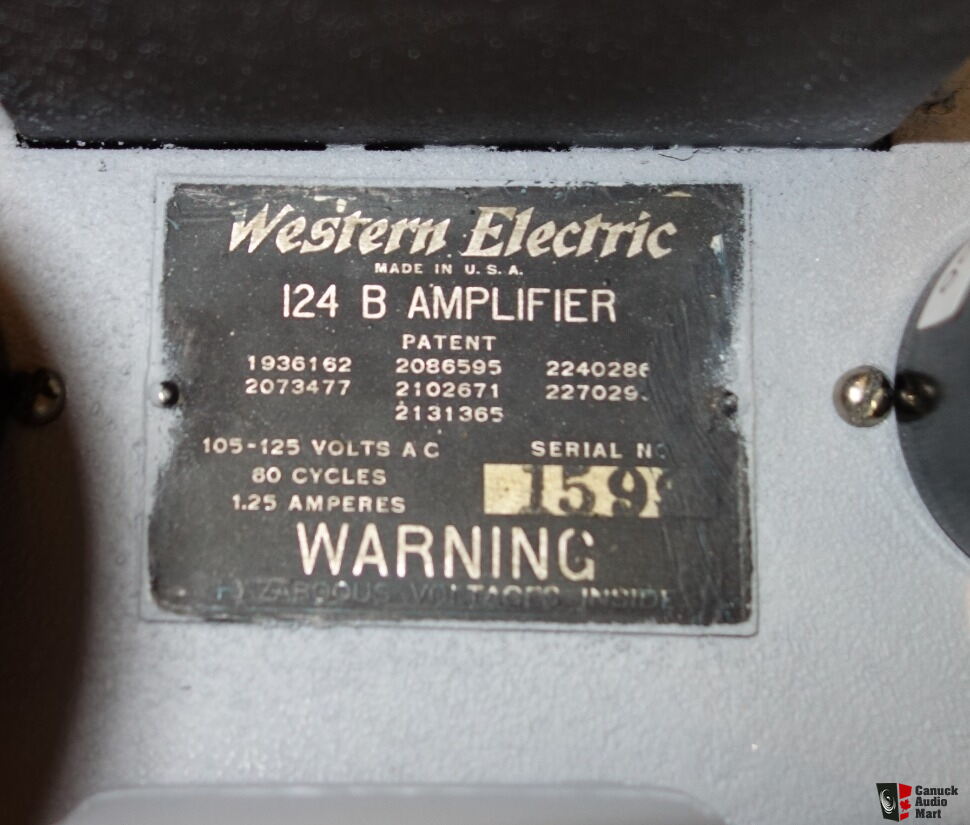 Western Electric 124B amplifier pair Original