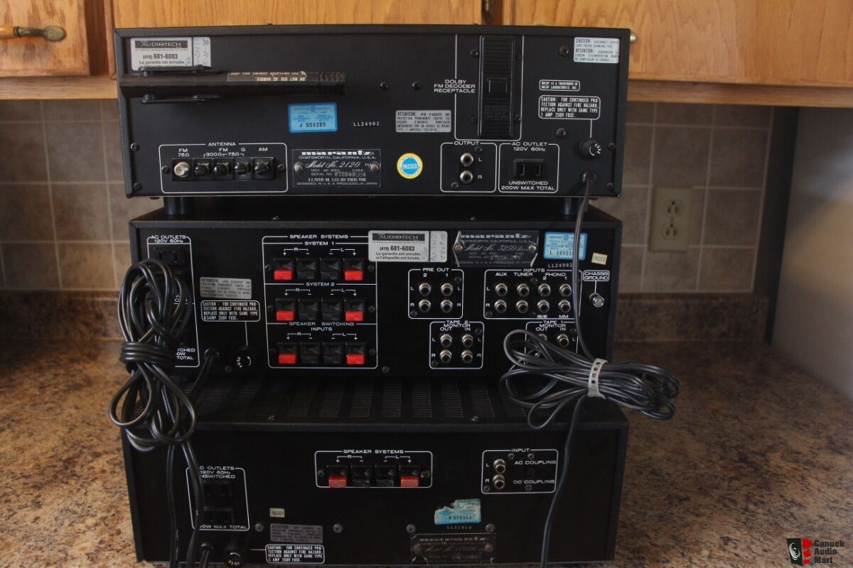 Vintage Marantz system: power amp 170DC, preamp 3250B, tuner 2120 Photo ...