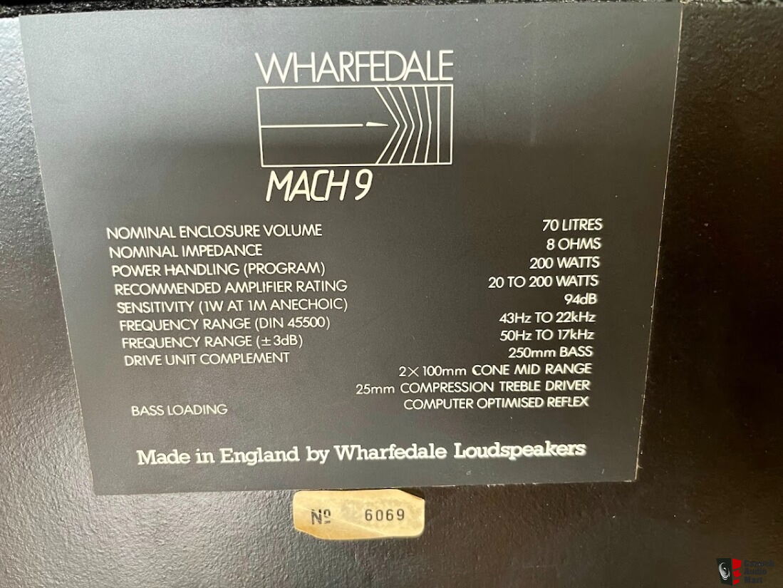 RARE Vintage Wharfedale Mach 9 Speakers - GORGEOUS Photo #5065256 ...