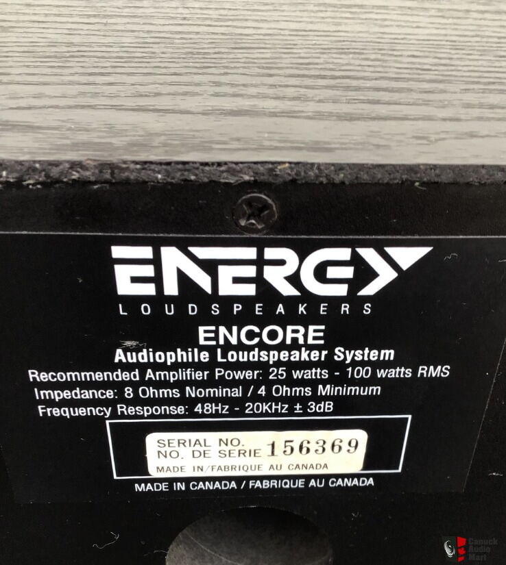 Vintage Energy Encore Speakers in Excellent Condition FREE GTA Delivery ...