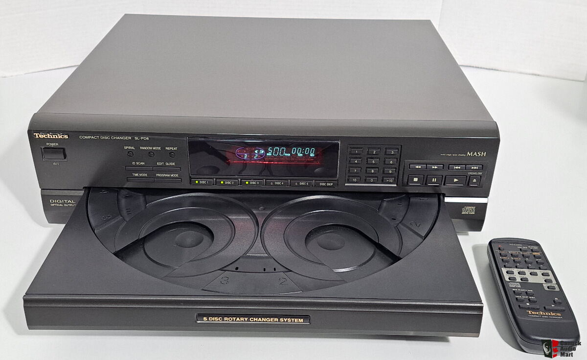 Technics SL-PD8 5 CD changer + remote in superb condition / optical out ...