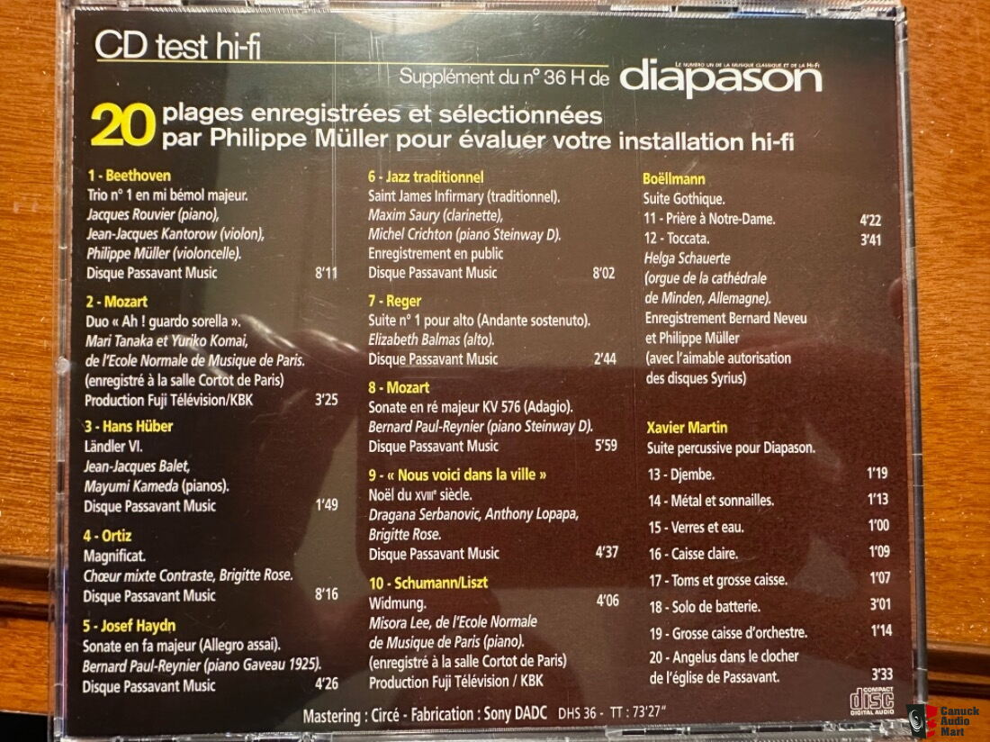 CD Test from Diapason magazine Photo #5077508 - Canuck Audio Mart
