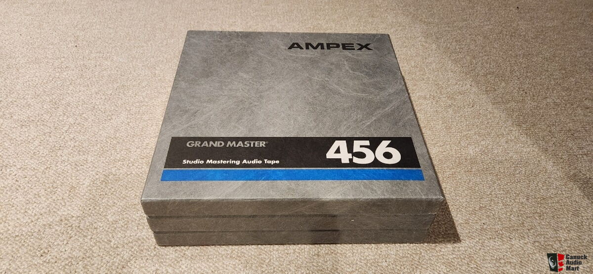 3 Ampex 456 Grand Master 1/2 inch tapes with metal reels and boxes ...