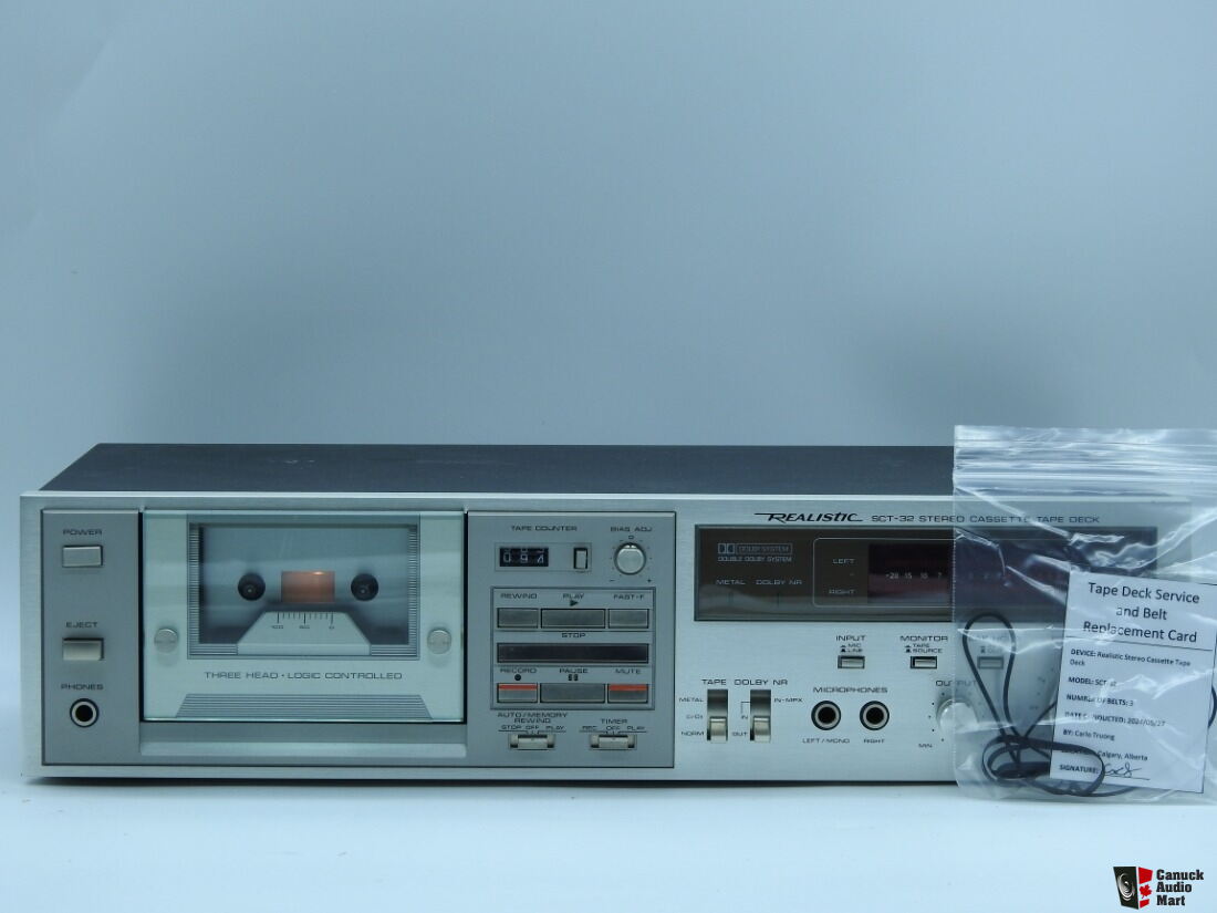 Realistic Stereo Cassette Tape Deck (SCT-32) - New Belts! Photo ...