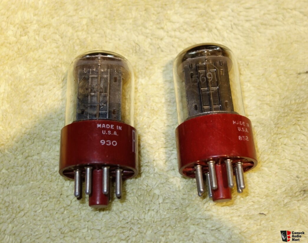 RCA 5691 red base tubes PAIR Photo #5121809 - Canuck Audio Mart