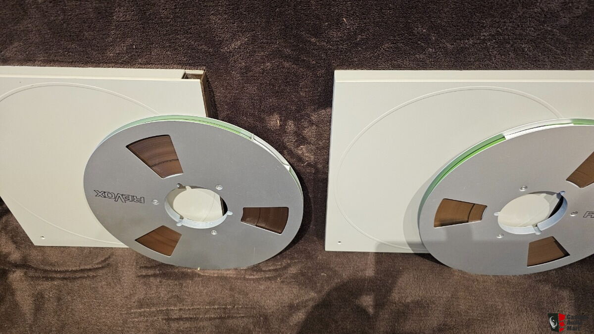 Two new 10'' Revox reels w/ tape in original library Revox boxes Photo ...
