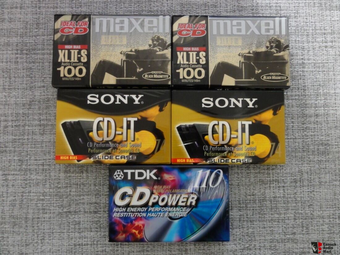 Lot Of 5 New Sealed Blank High Bias Cassette Tapes Maxell TDK Sony ...