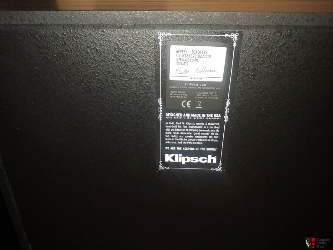 Klipsch Heresy III - Black Finish With Grills Photo #5159020 - Canuck ...