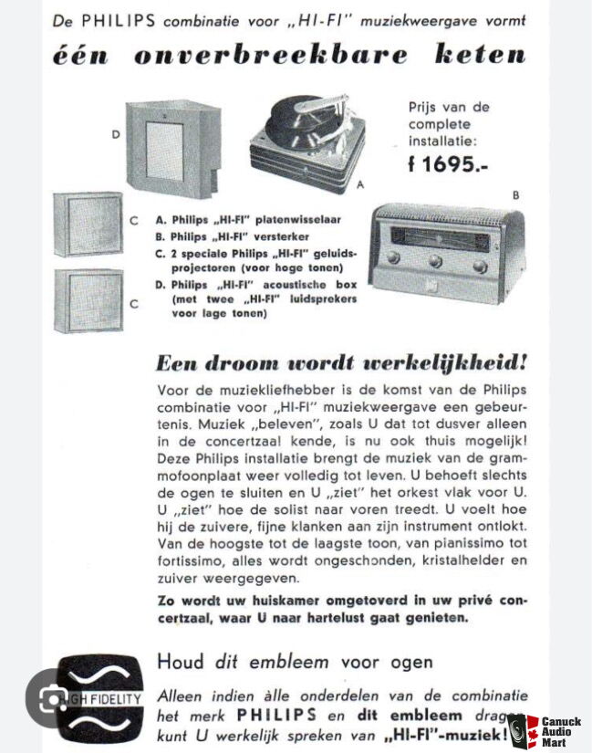 1952 philips AG-9000 hi fidelity mono block tube amp with extras! For ...