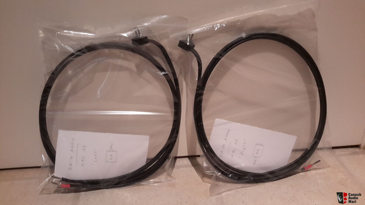 Naim Audio NAC A5 speaker cables 8'/2.5m (black) Naim speaker plugs to ...