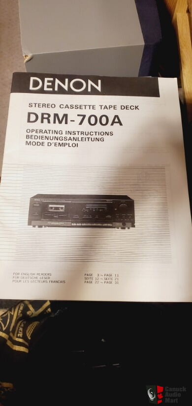 Denon DRM-700A 3 Head Cassette Deck Photo #5185317 - Canuck Audio Mart