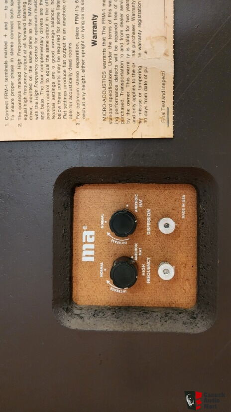 Reduced! - 2 pair - Micro Acoustics FRM-1 Photo #5194930 - Canuck Audio ...