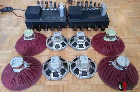 2 PHILIPS MONO BLOCK INTEGRATED OTL TUBE AMPLIFIERS with 8 matching ...