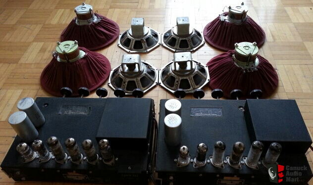 2 PHILIPS MONO BLOCK INTEGRATED OTL TUBE AMPLIFIERS with 8 matching ...
