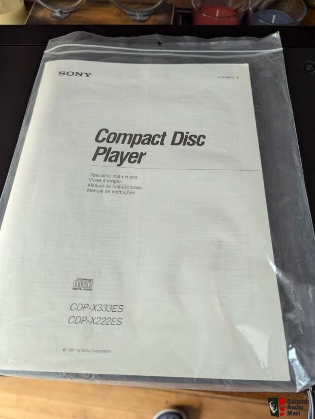 Sony CDP-X333ES CD player with original box, manual and remote Photo ...