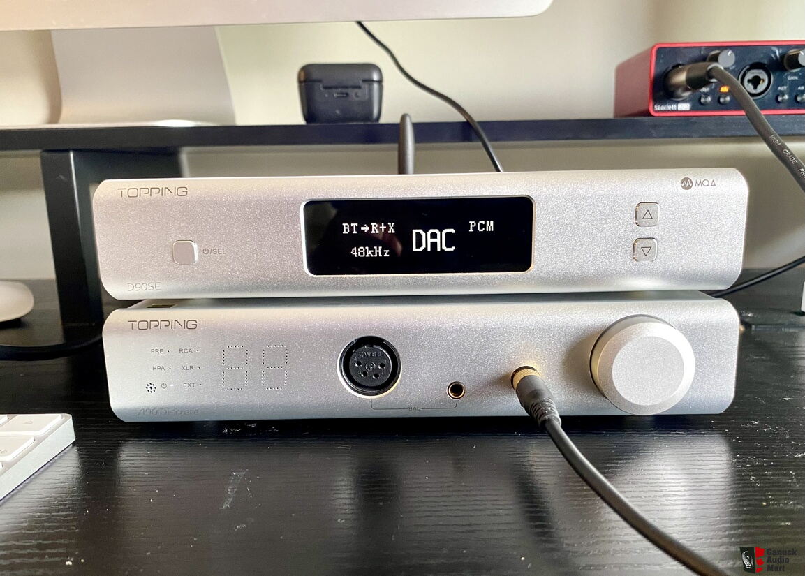 Topping D90 se DAC and A90 D headphone amp stack For Sale - Canuck ...