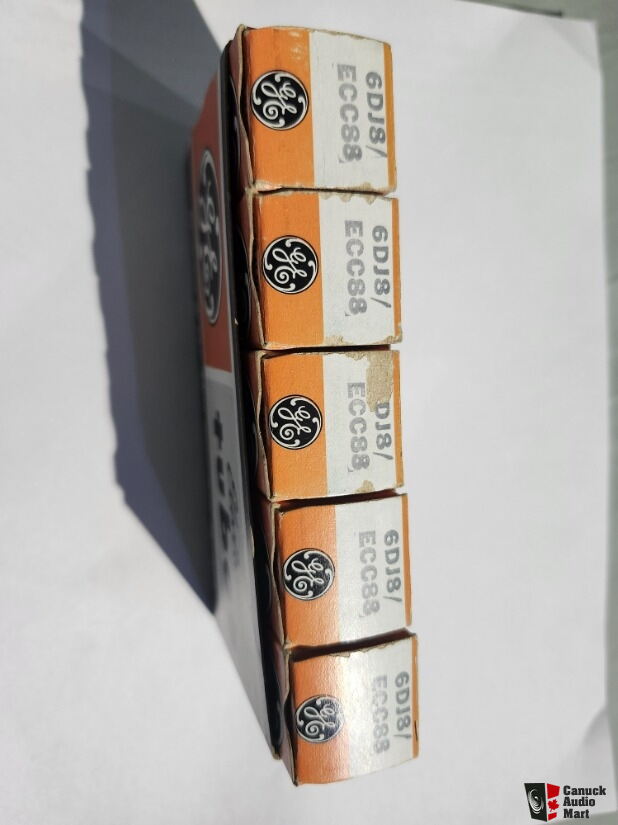Sleeve of 5 NOS GE Smoke Glass 6dj8 ecc88 For Sale - Canuck Audio Mart