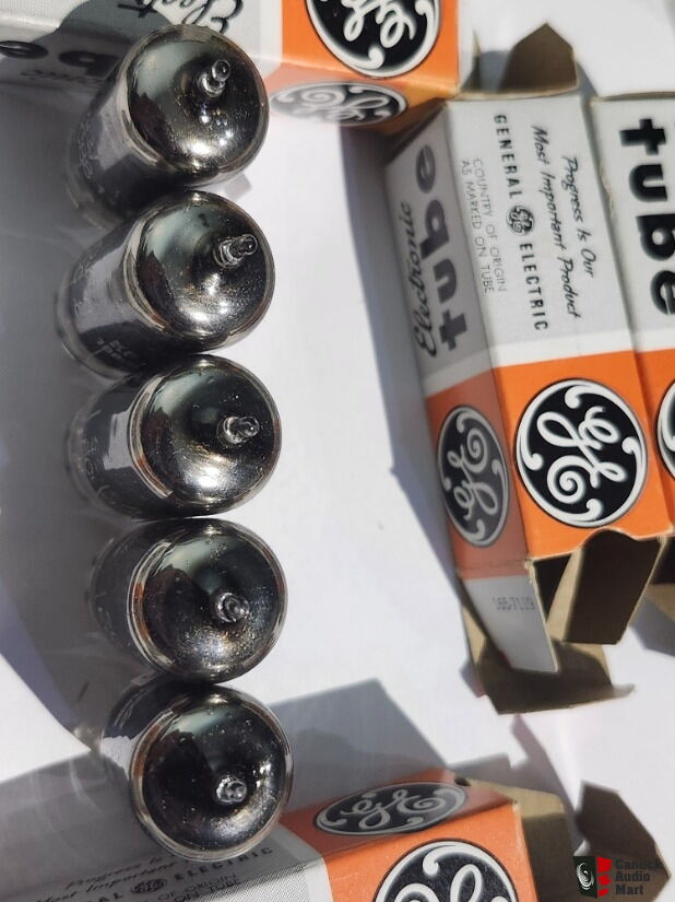 Sleeve of 5 NOS GE Smoke Glass 6dj8 ecc88