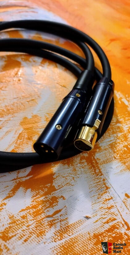 One pair Sterling Silver XLR Balanced Cable Audio Interconnect Photo ...