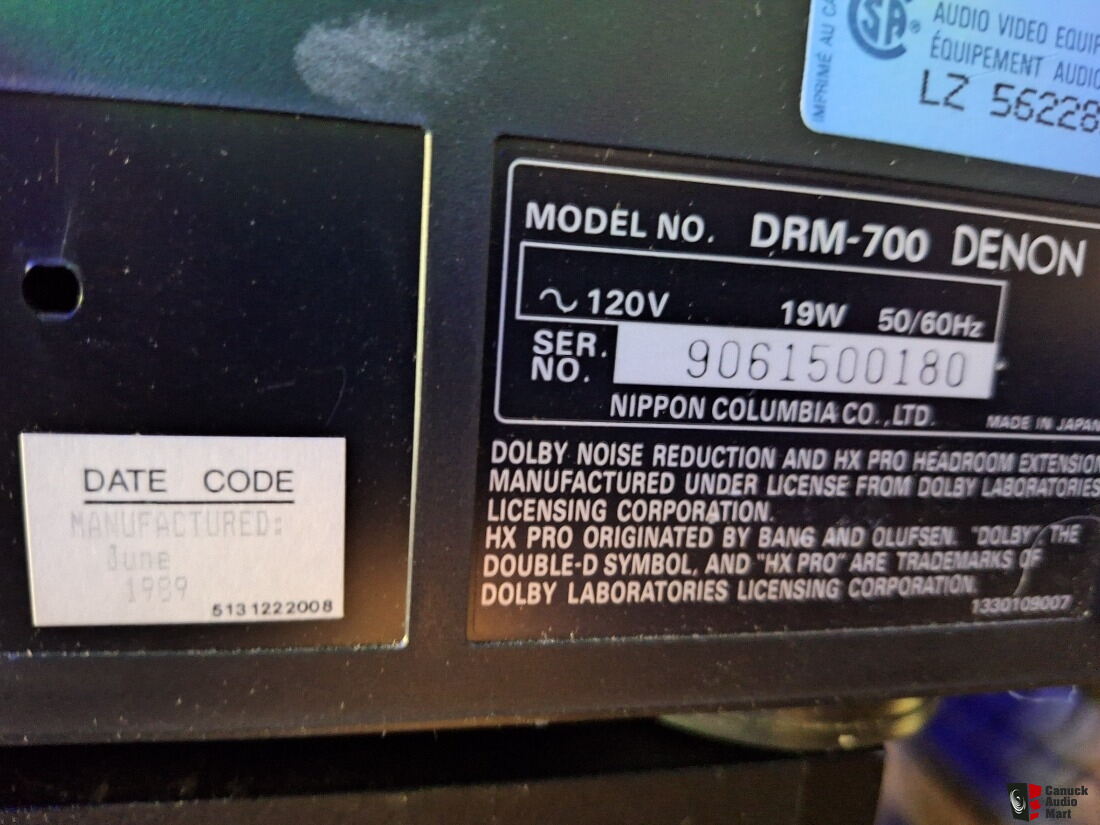 Denon drm700 3 head cassette deck