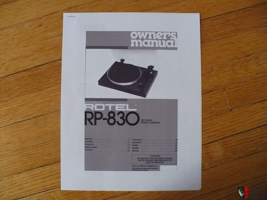 Rotel RP-830 Turntable SALE PENDING Photo #533976 - UK Audio Mart