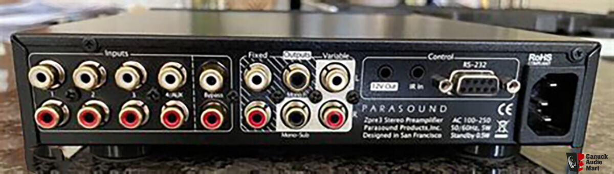 Parasound Zpre3 2-Ch Zone Preamplifier (Black): Excellent Trade-In; acX ...