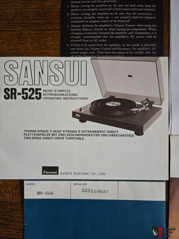 Sansui SR 525 Turntable Photo #5379077 - Canuck Audio Mart
