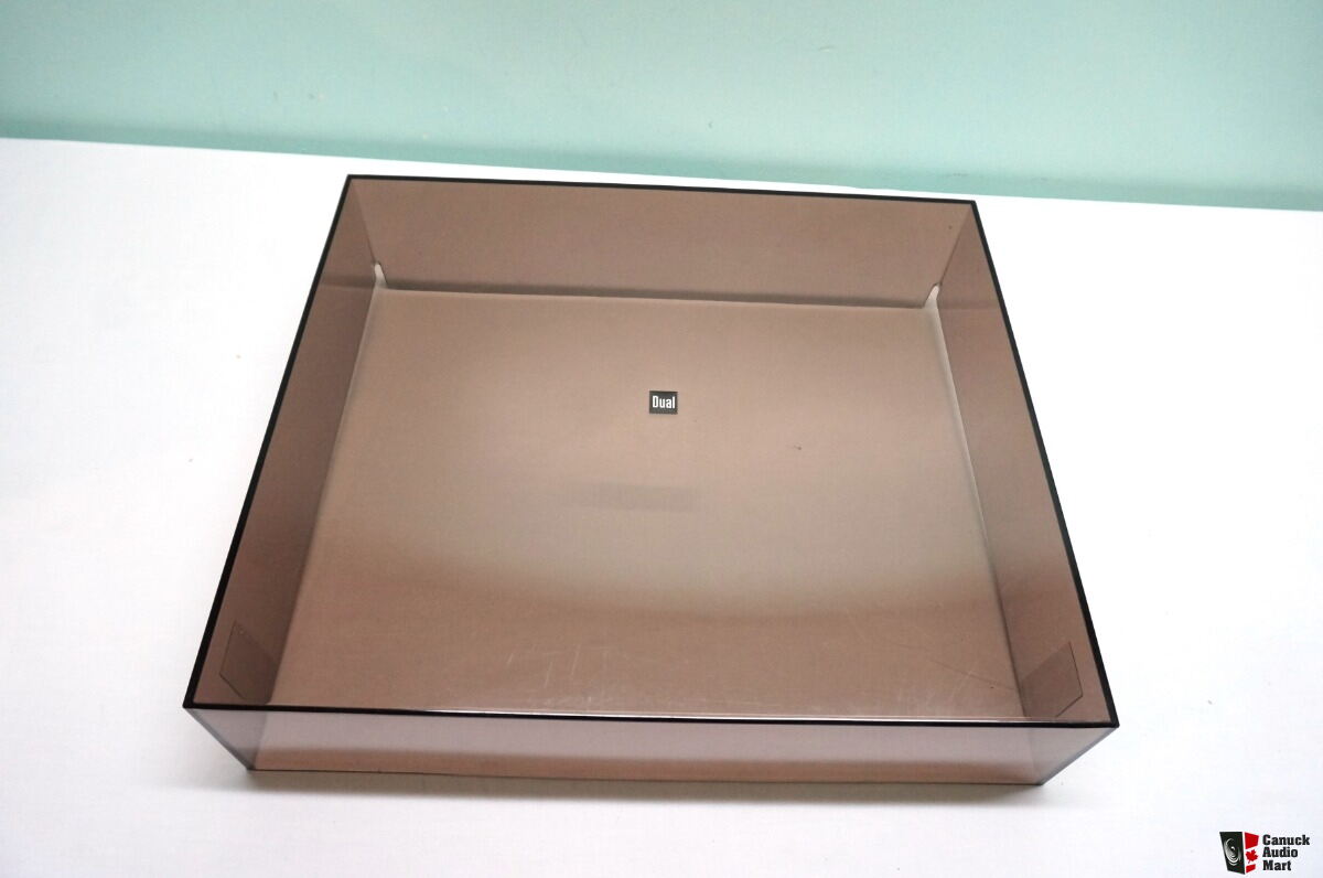 Turntable Dust Cover and Wooden Base - Original from a Dual turntable ...