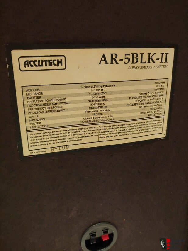 Canadian made Accutech speakers AR-5BLK-II For Sale - UK Audio Mart