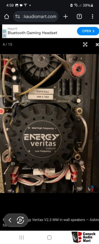 RARE In Wall Energy Veritas V2.3 WM speakers Photo #5426029 - Canuck ...