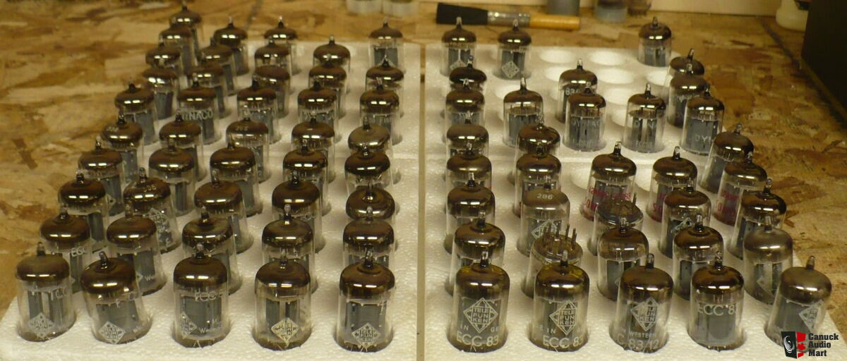 Many Telefunken ECC83 12ax7 Preamplifier Tubes Ribbed & Smooth Plate ...