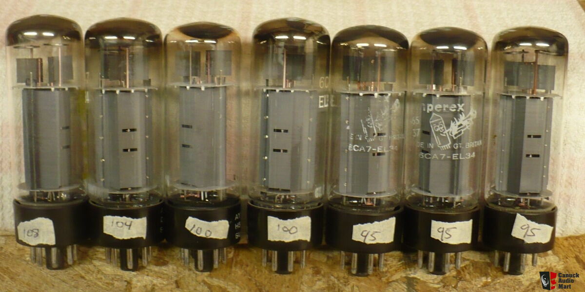 7 Vintage Mullard XF2 Dual Halo EL34 6CA7 Power Tubes Photo #5429742 ...