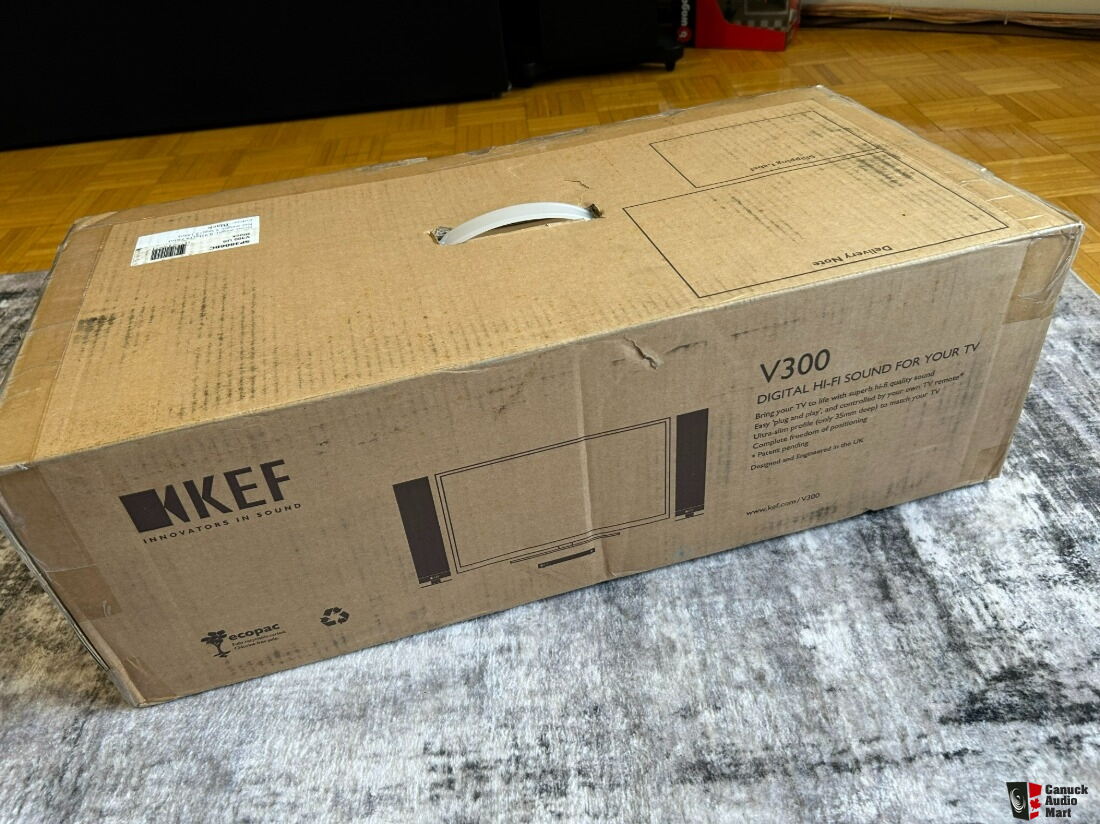 KEF V300 Slim Profile Full-sized Satellite Speakers In Black Photo ...