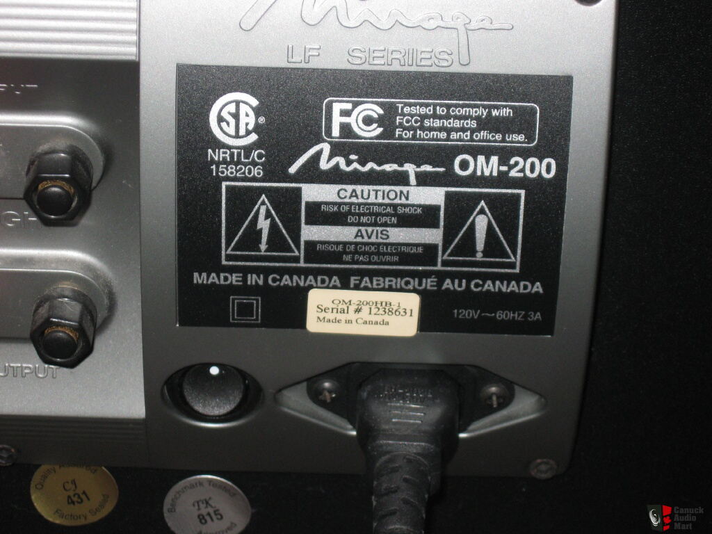 Mirage OM 200 subwoofer Photo #544645 - Canuck Audio Mart